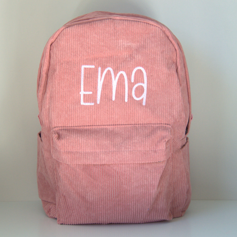 PERSONALISED DUSTY PINK CORDUROY BACKPACK – Specially Made For You
